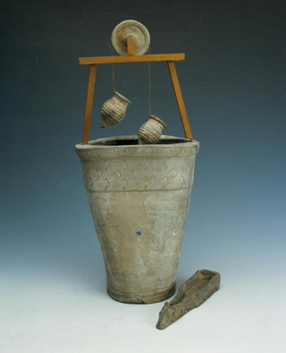 Green Glazed Pottery Well Head
