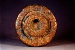 Bronze Square Dou Vessel with Inlaid Copper Dragon Designs